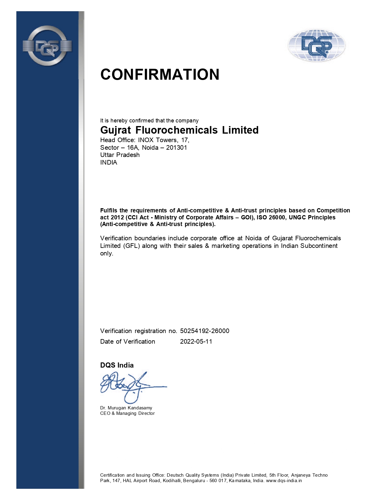GFL - Certifications & Memberships